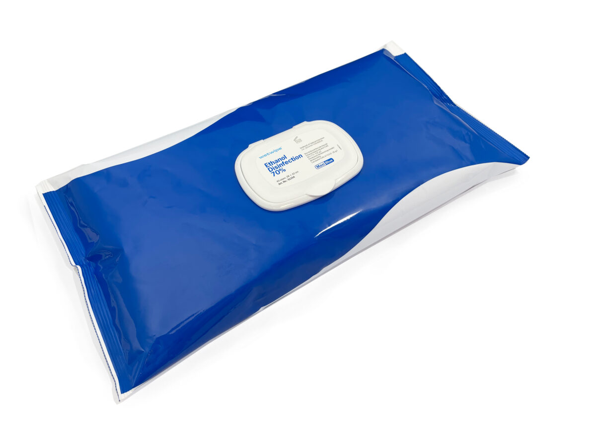 Wet Wipe Ethanol Disinfection 70%, Maxi Blue – Wetwipe